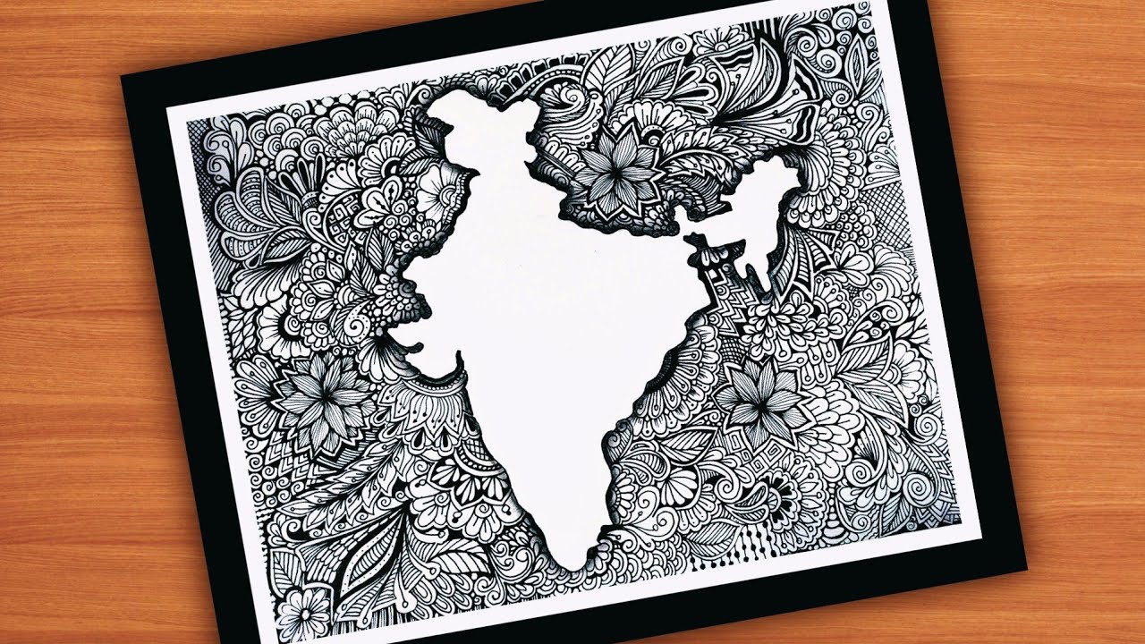 Mandala art of India Map|Zentangle|Doodle|Tangle|Happy Independence day ...