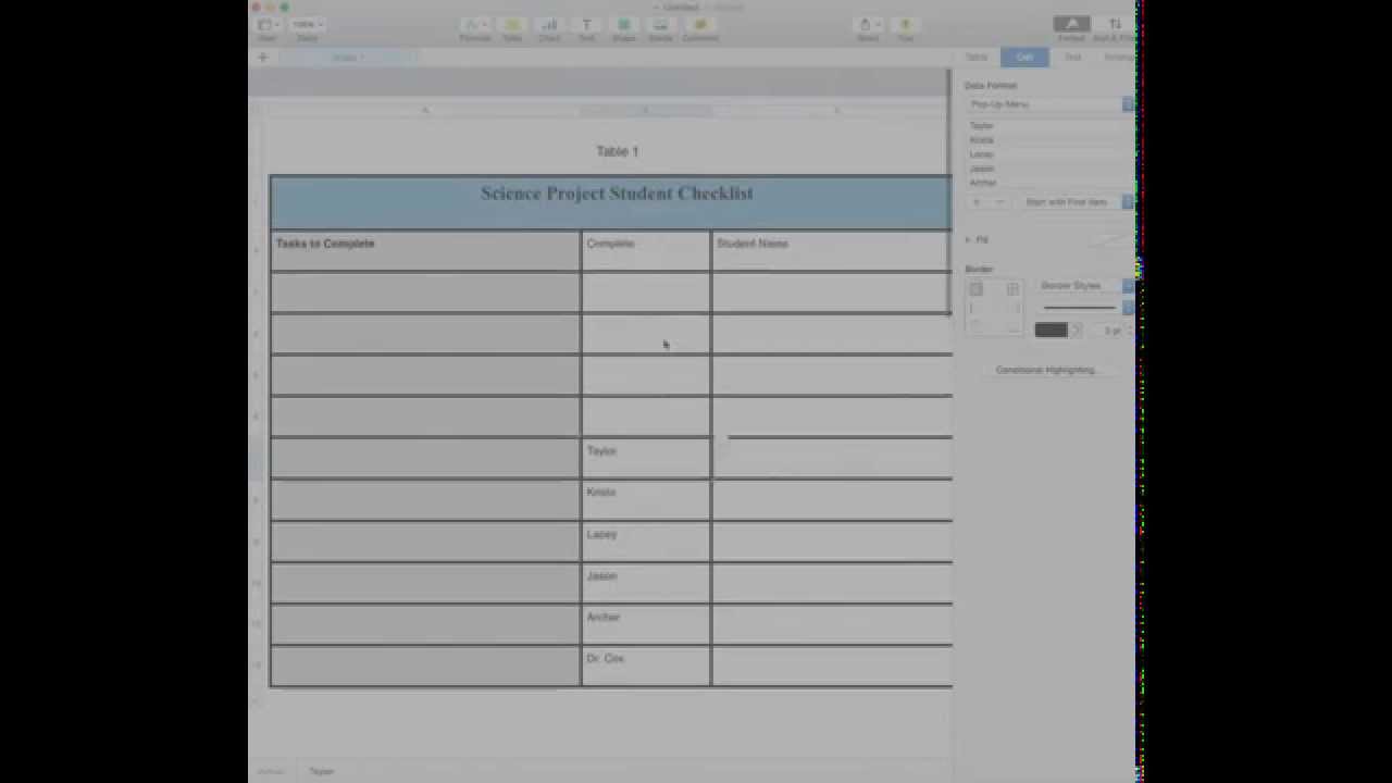 Creating a Numbers Checklist - YouTube