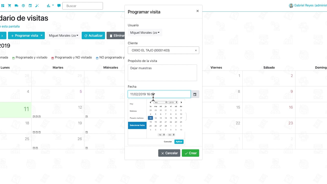 Programación de visita con cliente en Handy - YouTube