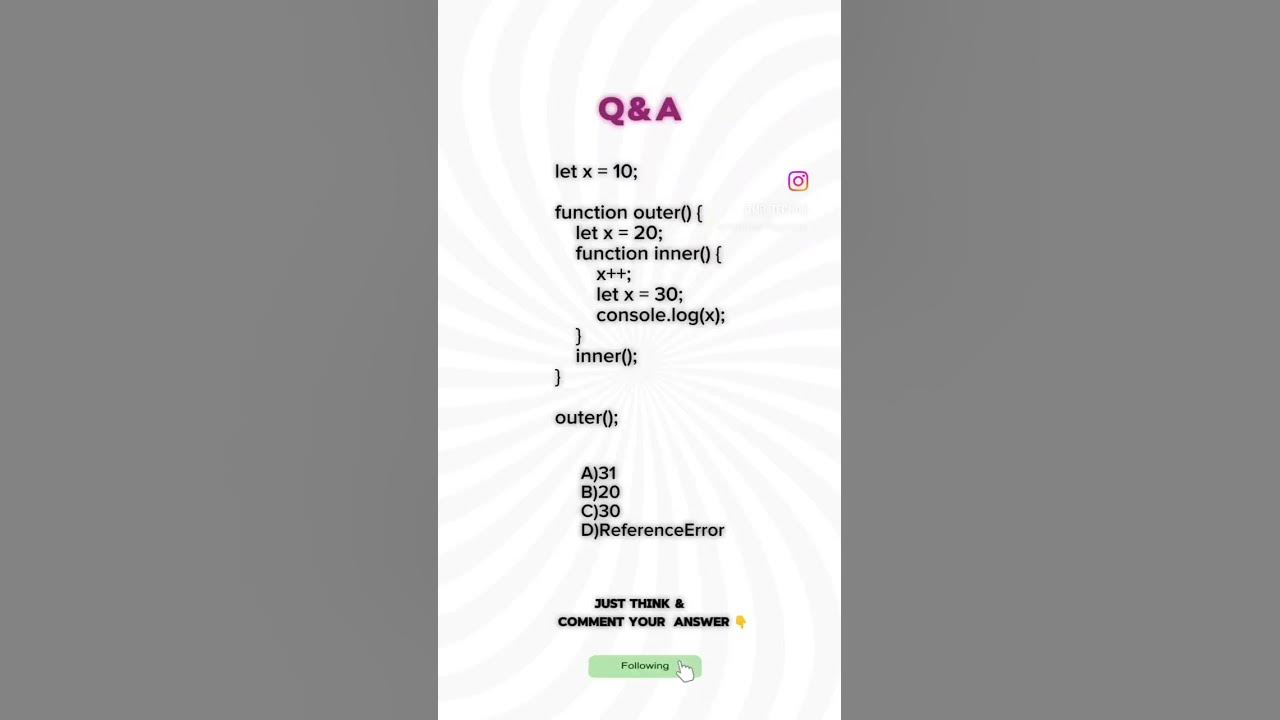 Just Think And Comment Your Answer Codingquiz Codingchallenge Codingskills Codechallenge