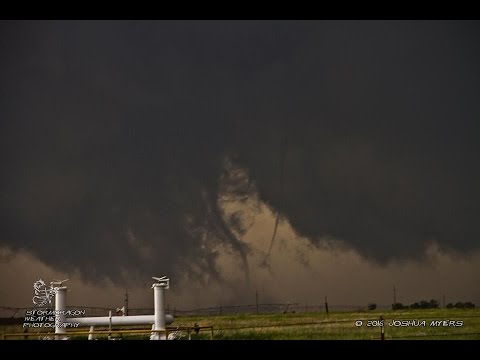 Multi-Vortex Tornadoes Dodge City/Minneola Kansas May 24th, 2016 - YouTube