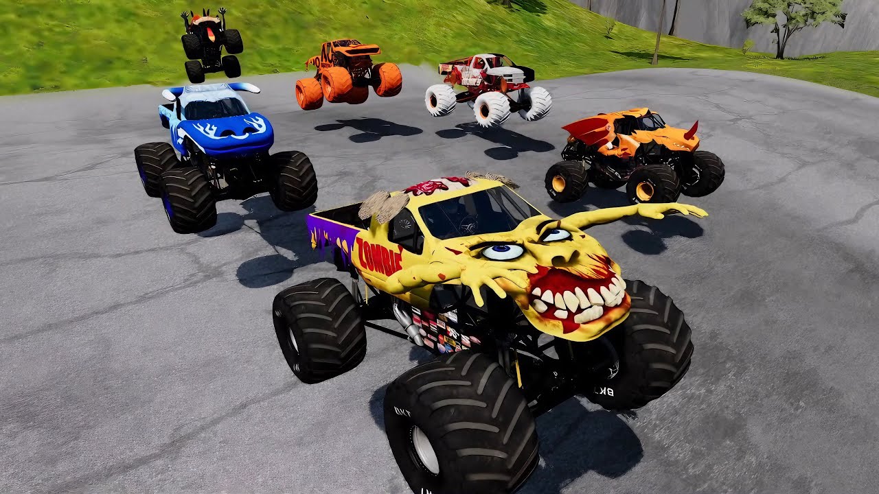Epic High Speed Monster Truck Jumps And Crashes #35 #beamngdrive # ...