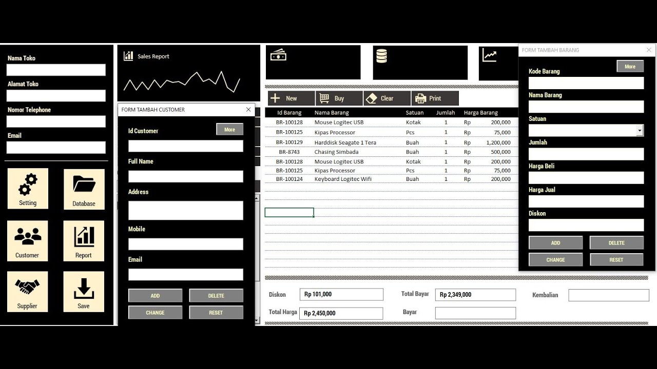 APLIKASI KASIR | FORM PENJUALAN | VERSION. 2 | PART 3 | EXCEL & VBA TUTORIAL - YouTube