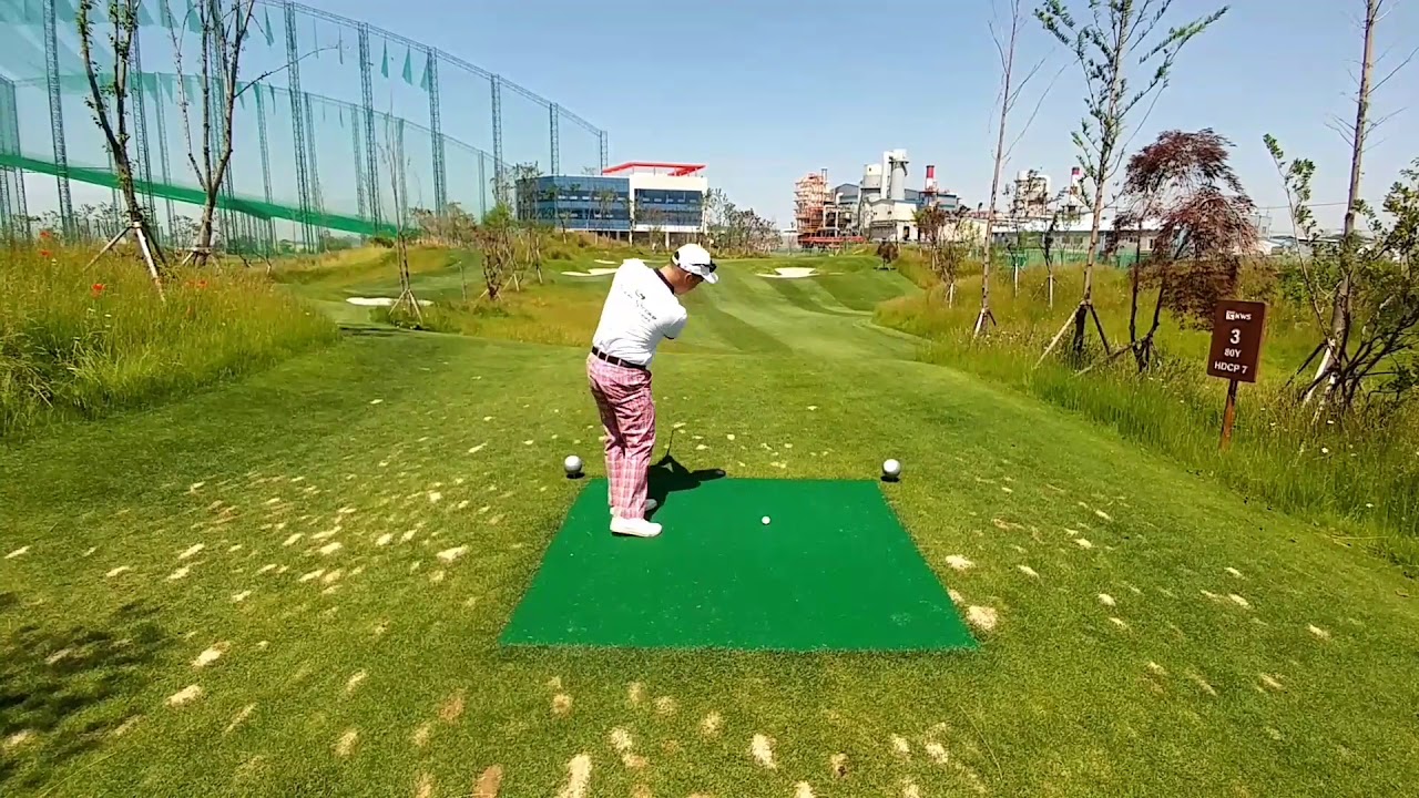 안산스포츠파크 숏아이언 넉다운샷 Kpga 홍대양프로 강욱순골프아카데미 파3 3번홀 Youtube