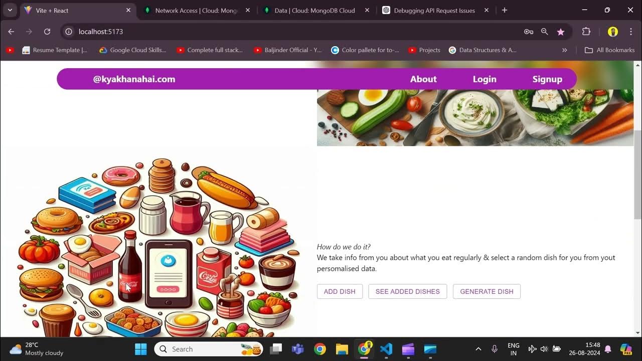 kyakhanahai com Project Demo || Personal Project || MERN Stack Project #personalproject # ...