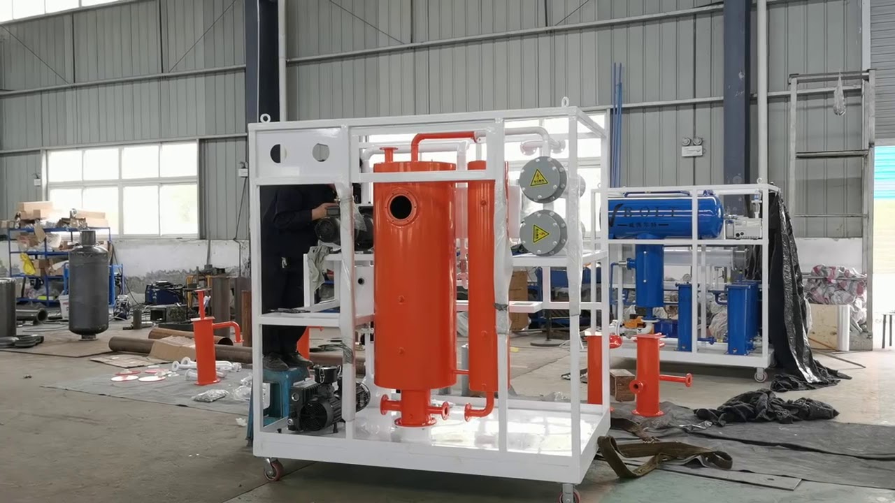 diesel oil recycling machine oil refinery factory working process site ...