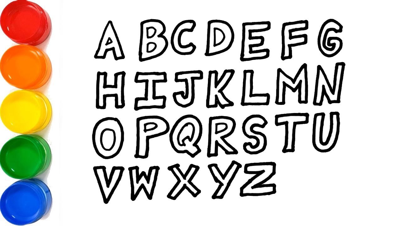 Learn How to Draw Alphabet A to Z Drawing and Coloring for Kids | Color ...