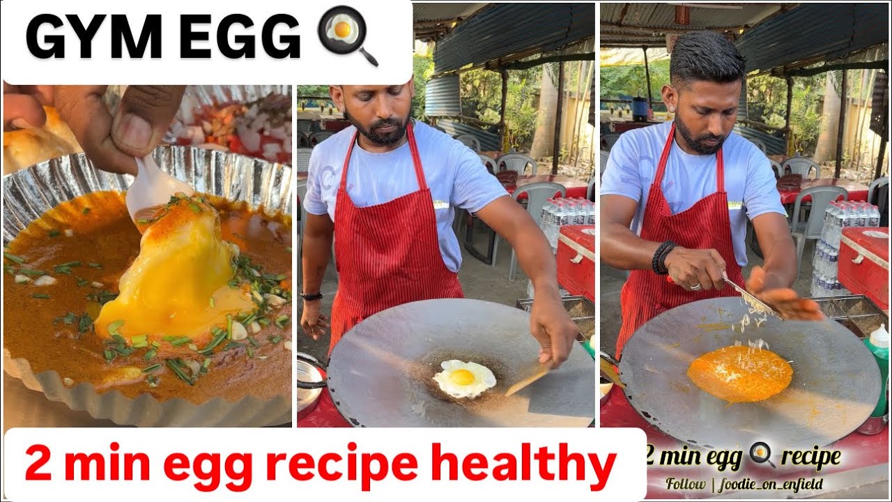 GYM EGG 🍳 RICE by hardworking man on streets of India weightloss recipe ...