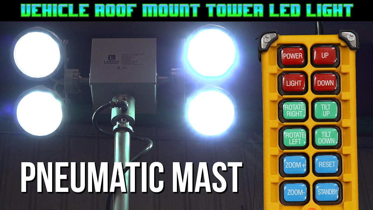 Vehicle Roof Mount Tower LED Light - 12V DC - Remote Rotation - 13.5 ...