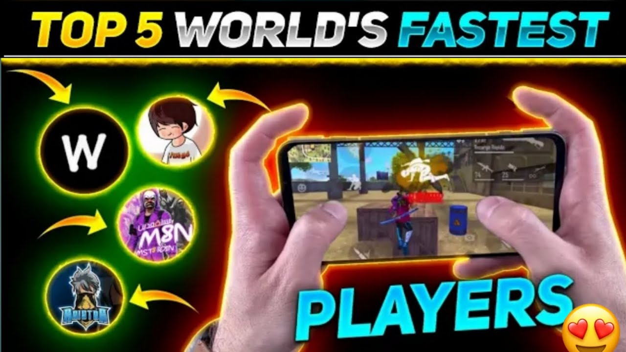 TOP 5 FASTEST MOBILE PLAYERS OF FREE FIRE BETTER THAN TOTAL GAMING ...