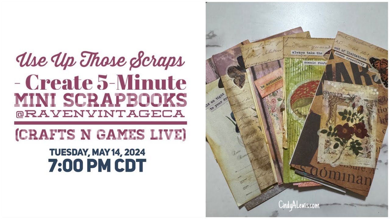 Use Up Those Scraps - Create 5-Minute Mini ScrapBooks @RavenVintageCA ...