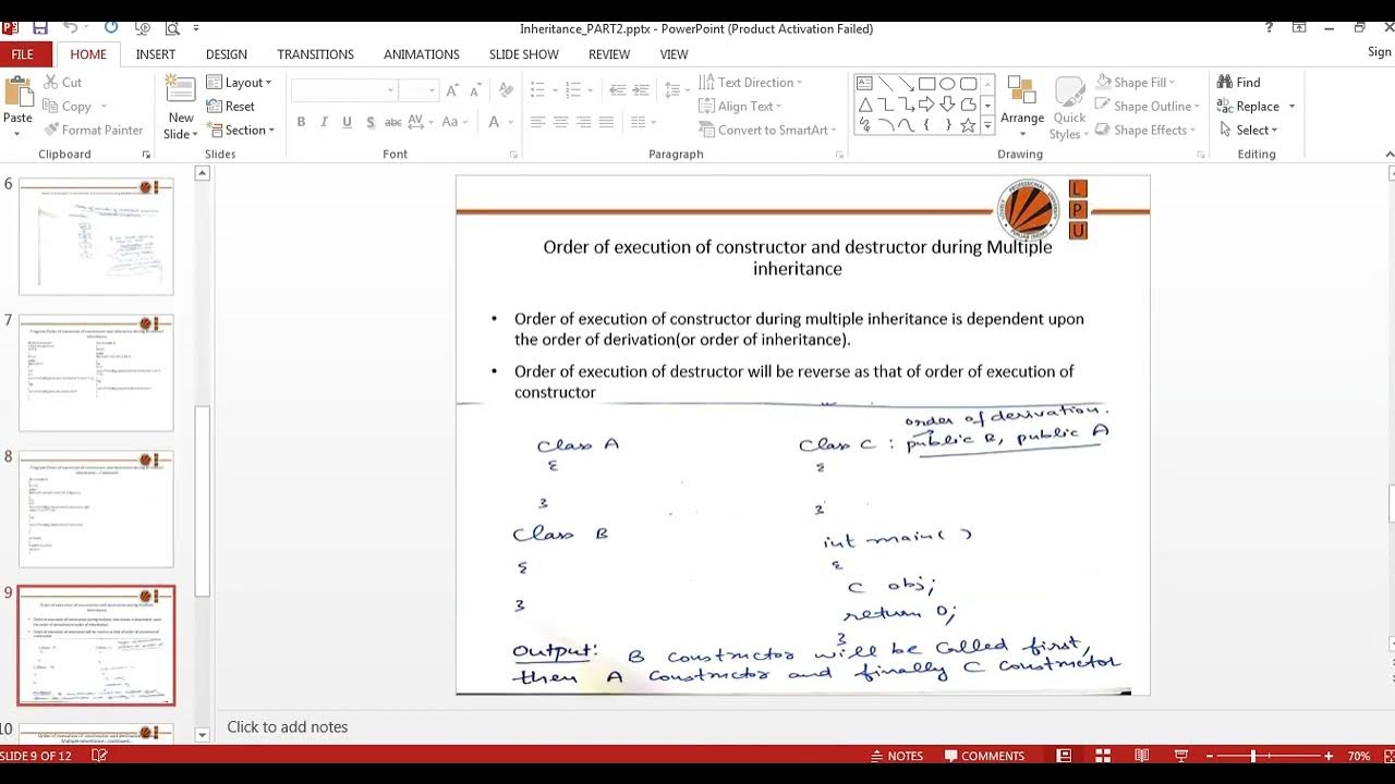 10 order of execution of constructor and destructor - YouTube