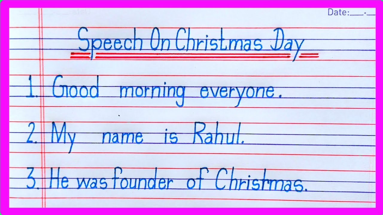 Speech on Christmas Day in English//Christmas Day Speech//Christmas ...