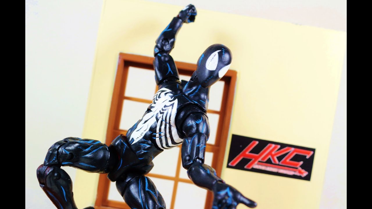 Custom cell shaded BLACK SUIT SPIDER MAN Todd McFarlane style action ...