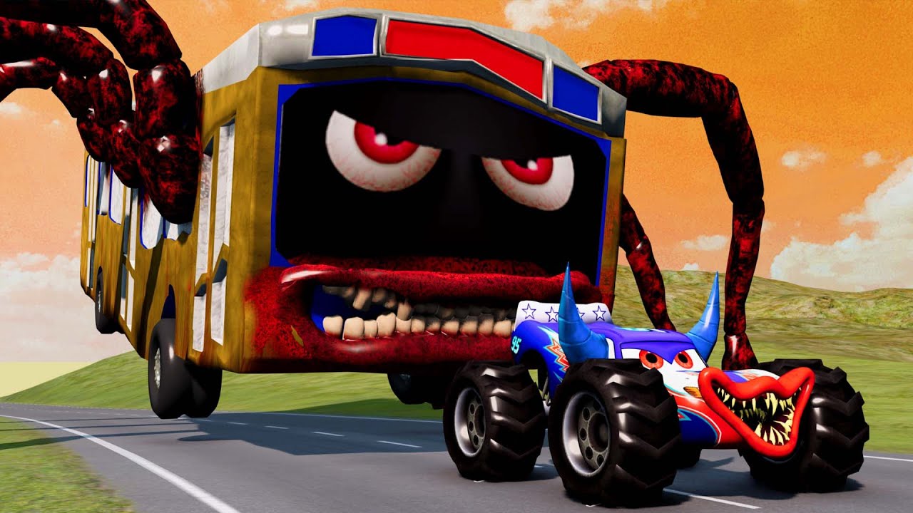 Epic battle between Monster McQueen Eater VS Clown Eater & Poop Eater ...