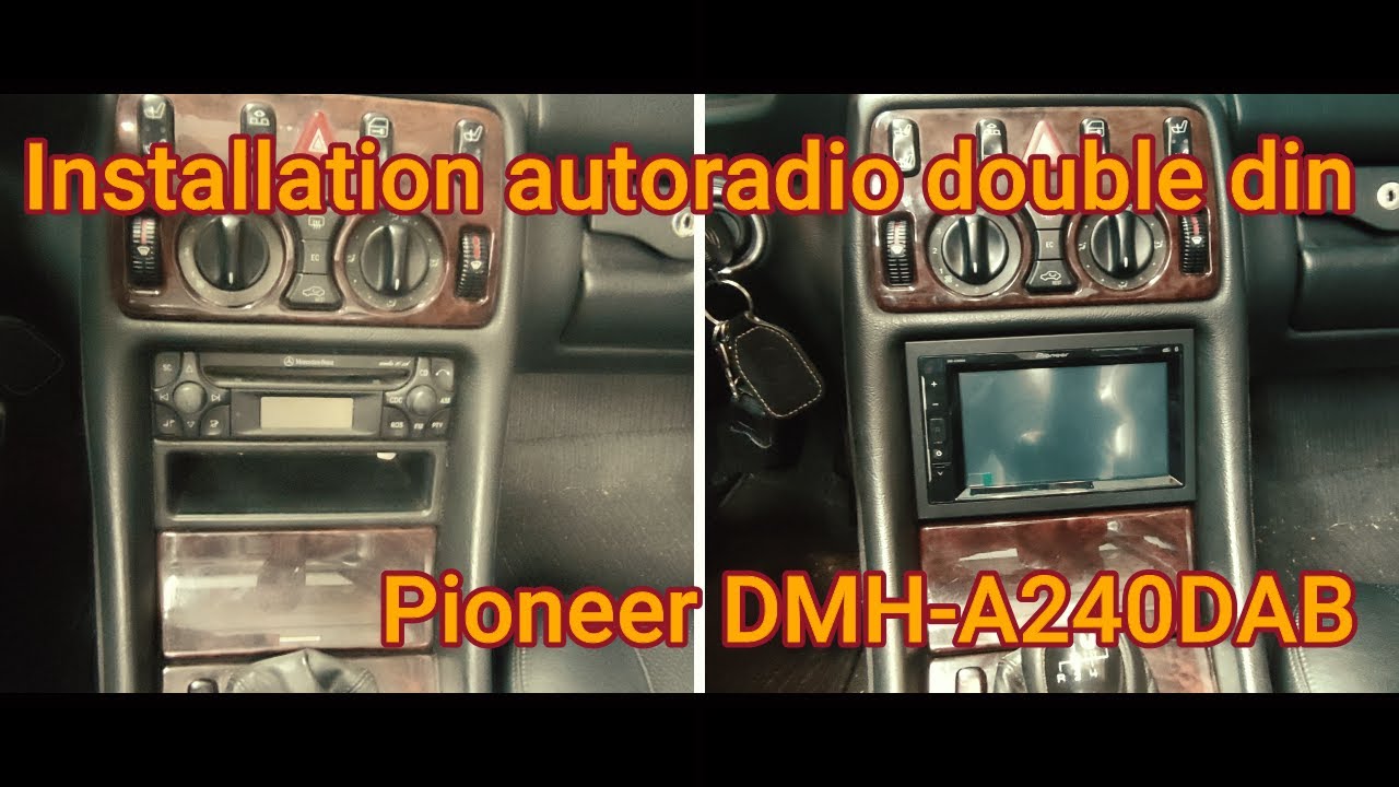 installation autoradio Pioneer double DIN Mercedes clk A208.# ...