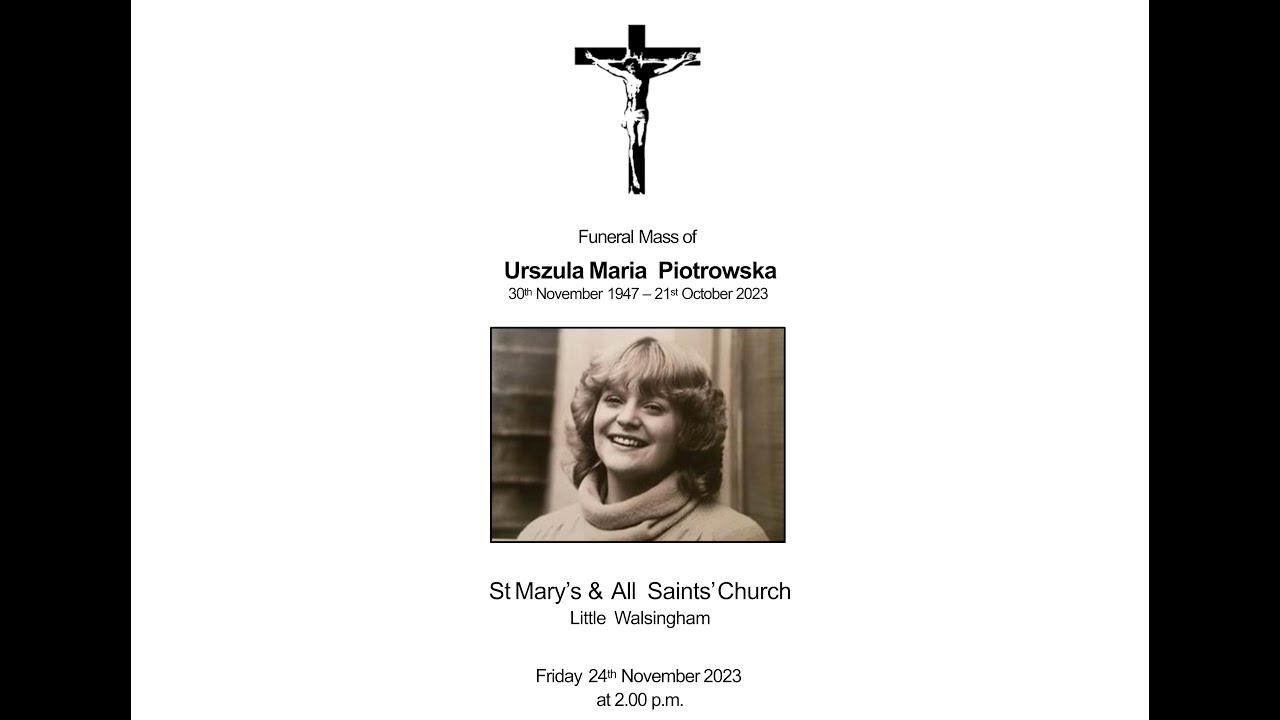 Urszula Maria Piotrowska. St Mary’s Church Little Walsingham on Friday ...