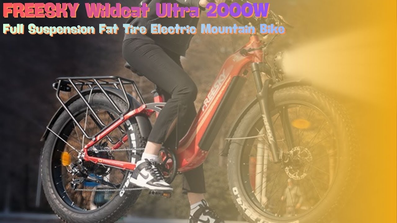 FREESKY Wildcat Ultra 2000W Full Suspension Fat Tire Electric Mountain ...