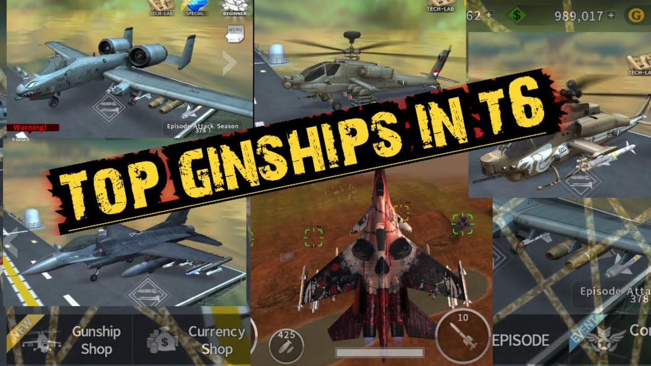 Gunship battle helicopter : top 5 gunship in tier 6 - YouTube