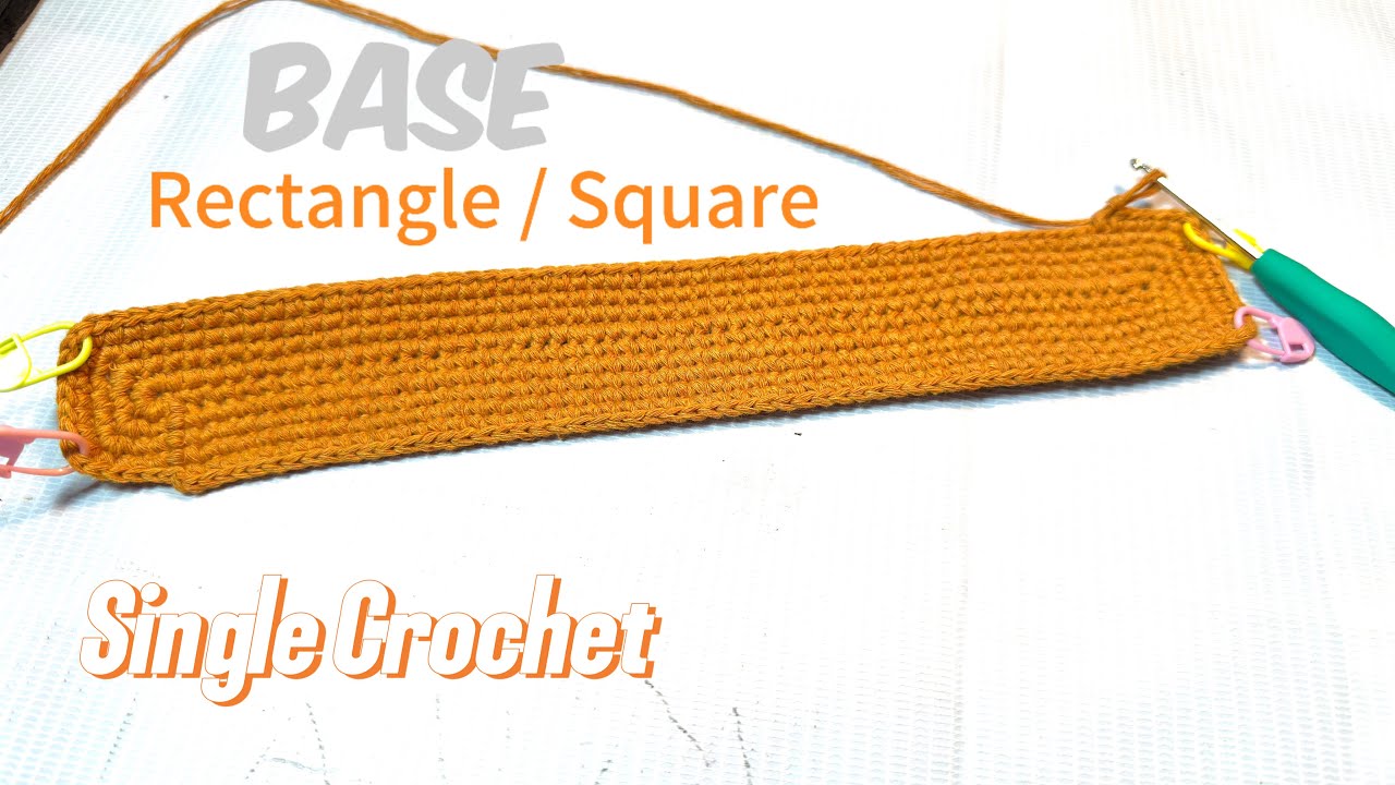Single Crochet / How to Crochet Rectangle / কুশিকাটার ব্যাগের ...