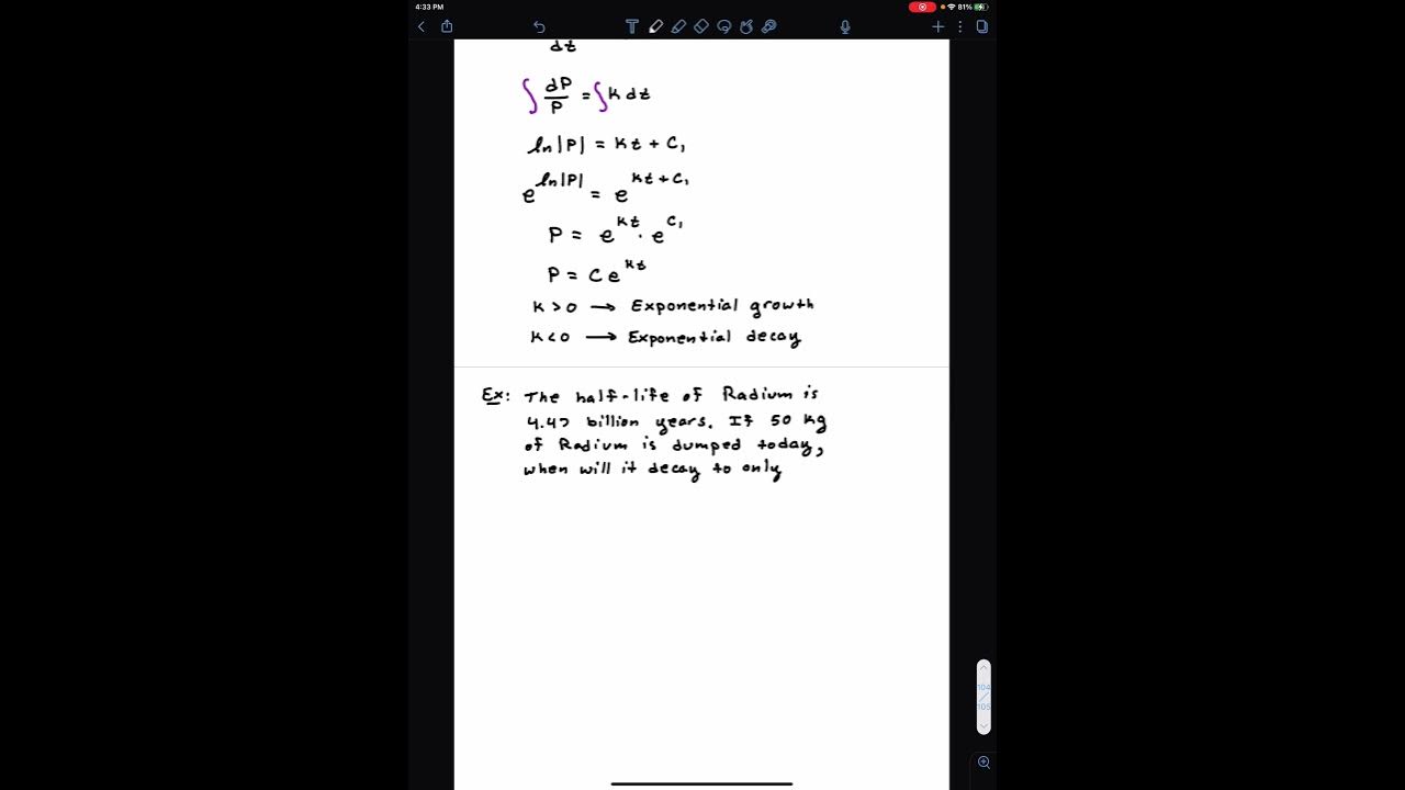 Sec 9.1 - Modeling with Differential Equations - YouTube