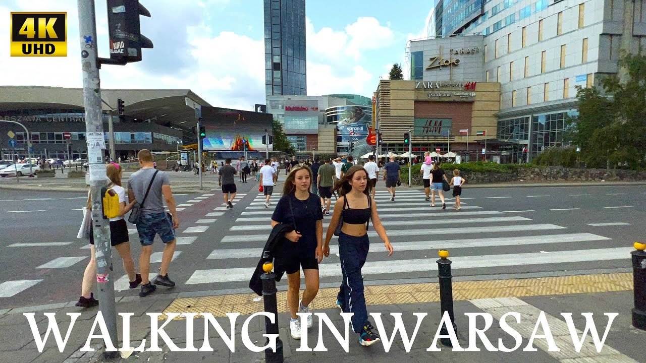 Walking in Warsaw (Warszawa), Poland - 4K UHD - Walking Downtown - The ...