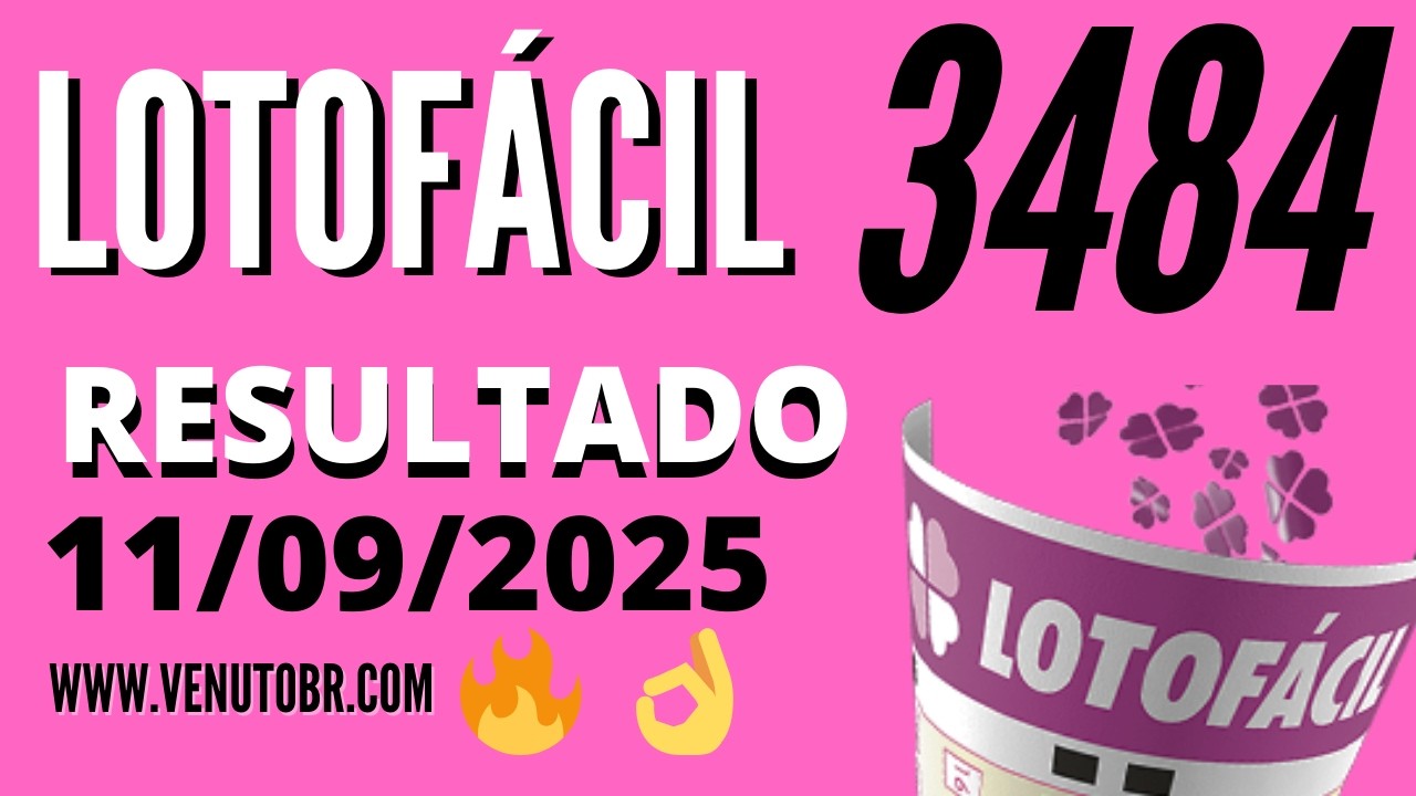 🍀 Resultado Lotofácil 3484 - YouTube