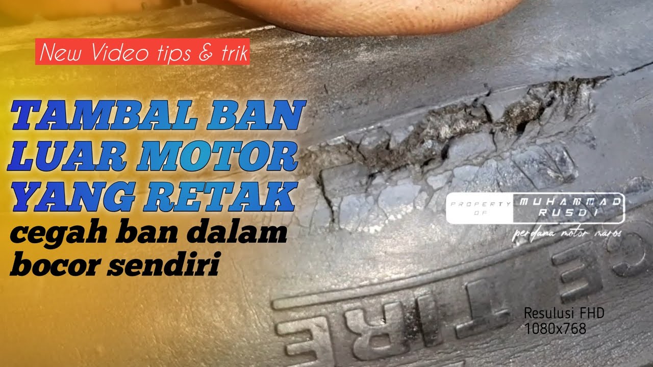 Tambal ban luar motor yg retak - YouTube