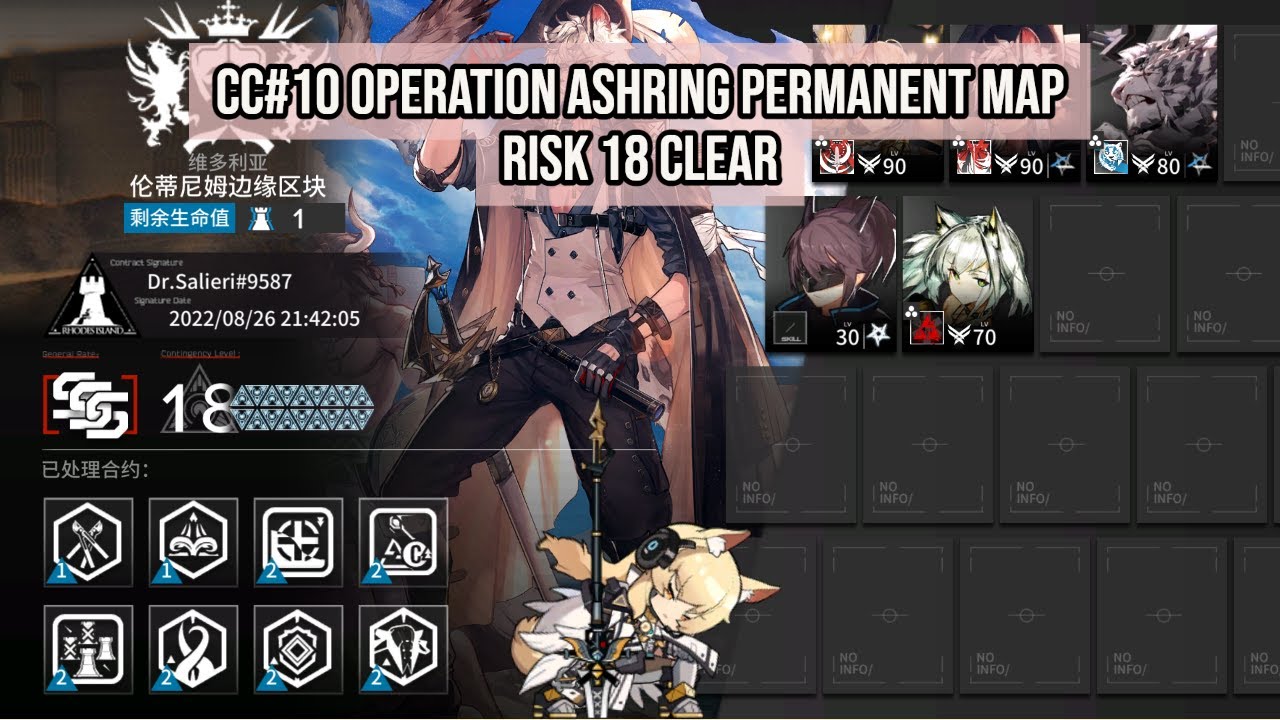[Arknights] CC#10 Operation Ashring Permanent Map Risk 18 Clear - YouTube