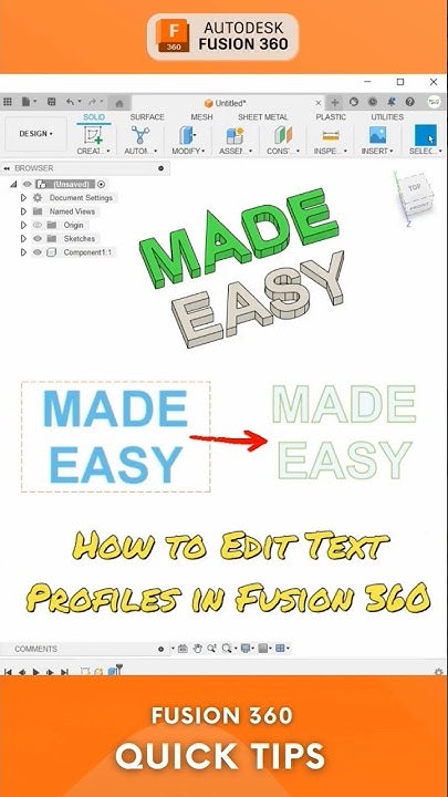 How to Edit Text Profiles in Fusion 360 #fusion360 #shorts # ...