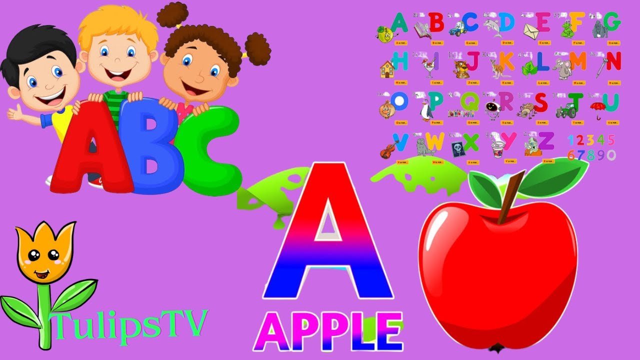 A for Apple Learn ABC A to Z ABC ALPHABETS Nursery Rhymes ABC FOR ...