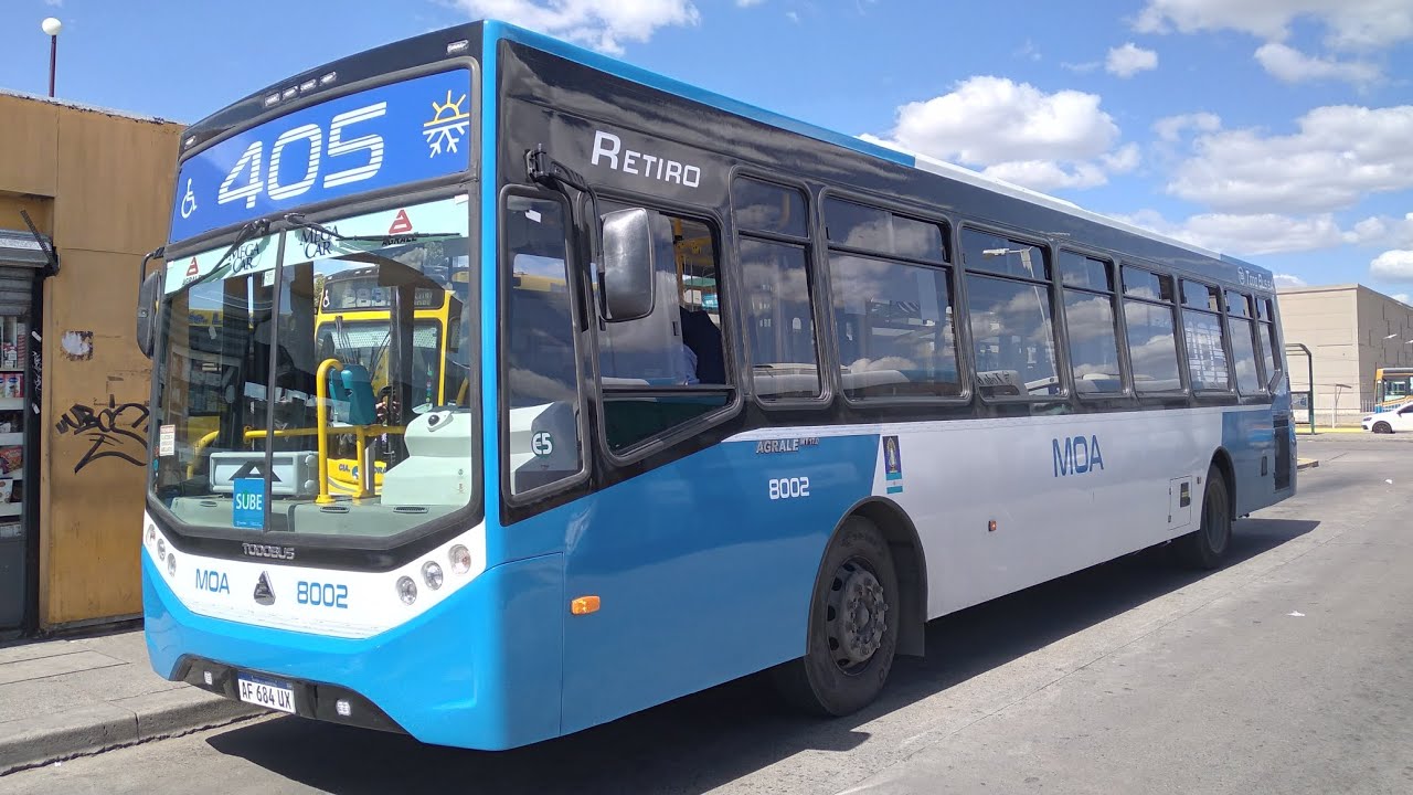 Línea 405 nuevo interno 8002 Todo Bus Retiro MT17 PLUS con aire ...