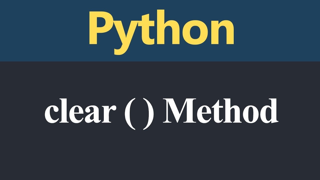 Clear Method In Python Hindi YouTube Clear Method In Python Hindi YouTube