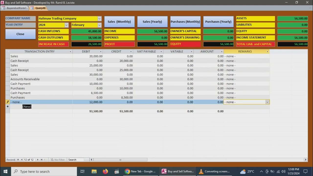 Simplified Accounting Application developed in MS Access. Part 2. - YouTube