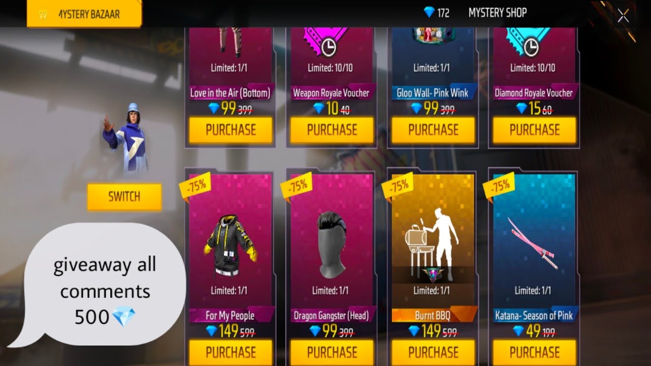 FREE FIRE NEW MYSTERY SHOP - FREE FIRE NEW EVNT - YouTube