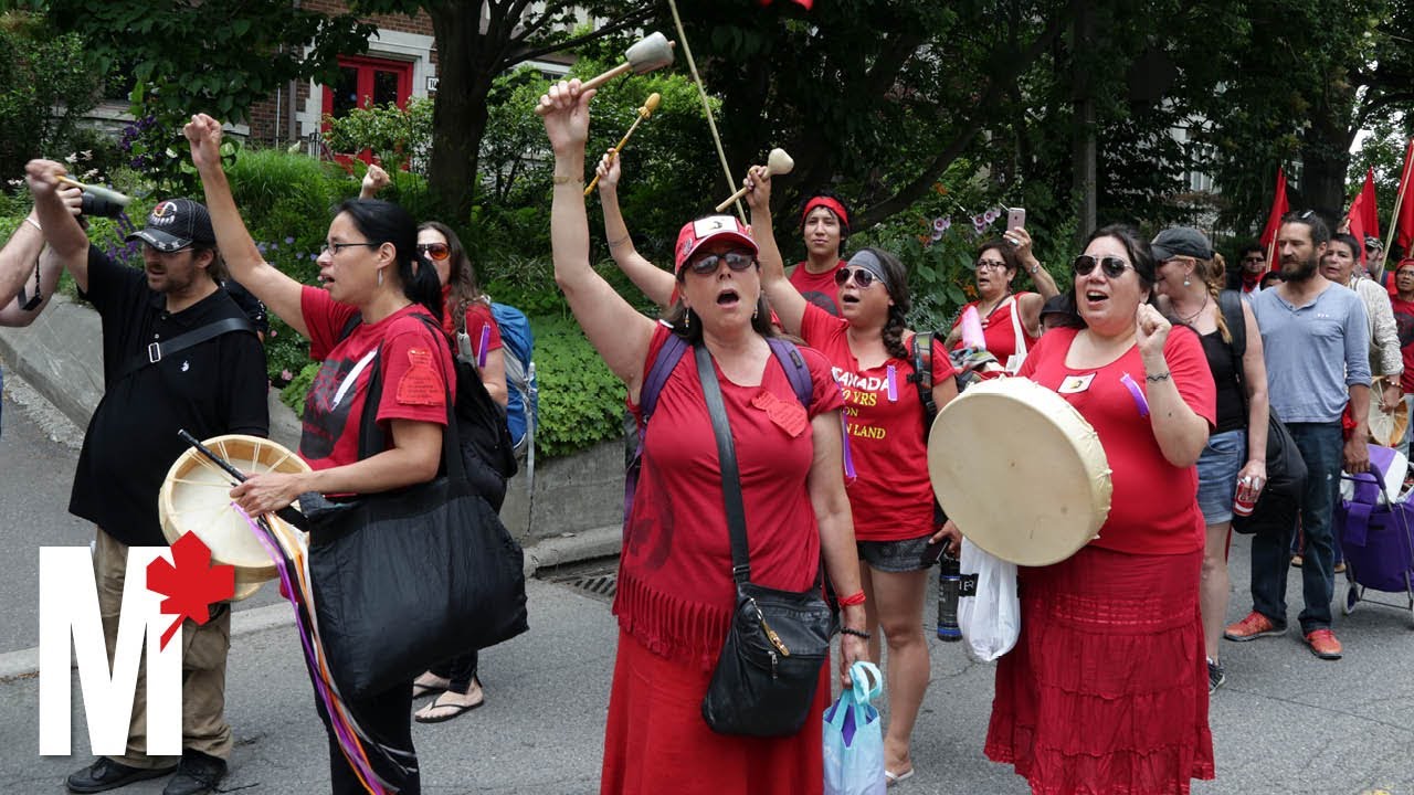Indigenous activists demand action at Canada Day picnic - YouTube
