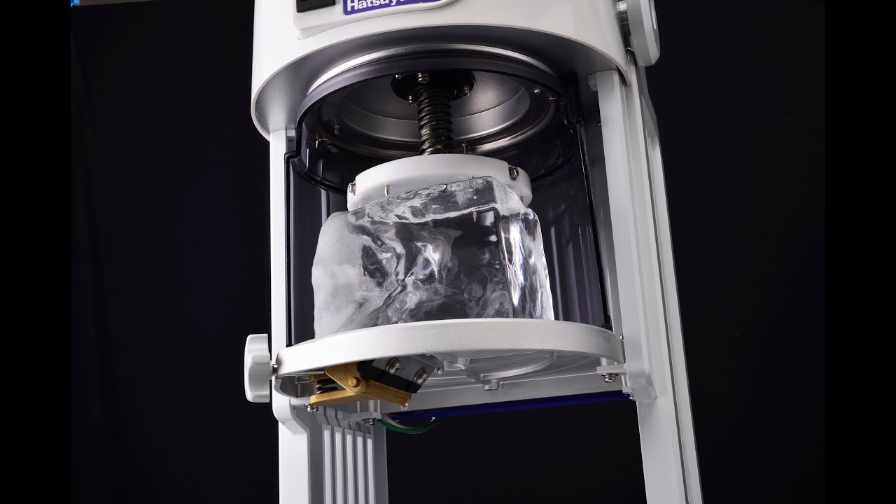 Shaving a block ice with BASYS - YouTube