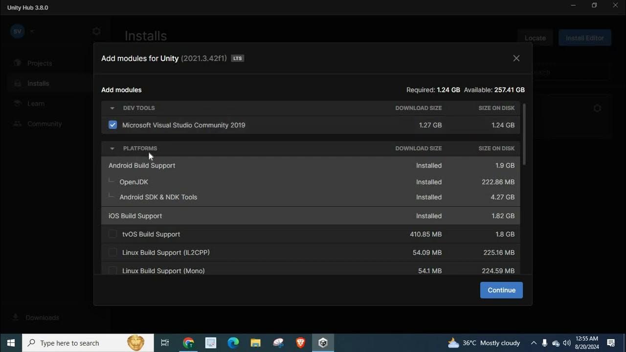 How to add packages and modules like IOS build support in unity using ...
