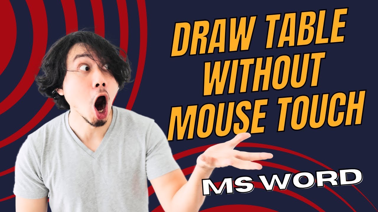 Without Mouse Touch Draw table in MS Word - YouTube