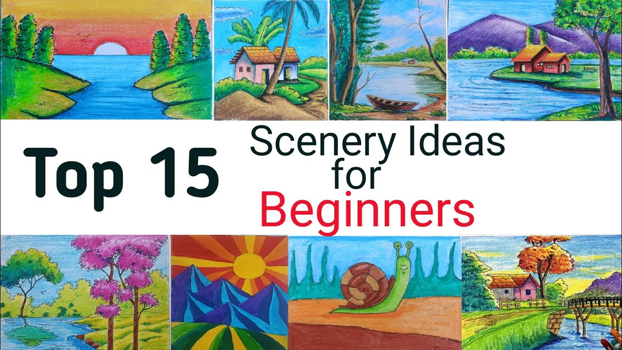 Best Scenery drawing Ideas for beginners |easy Scenery drawing | how to ...