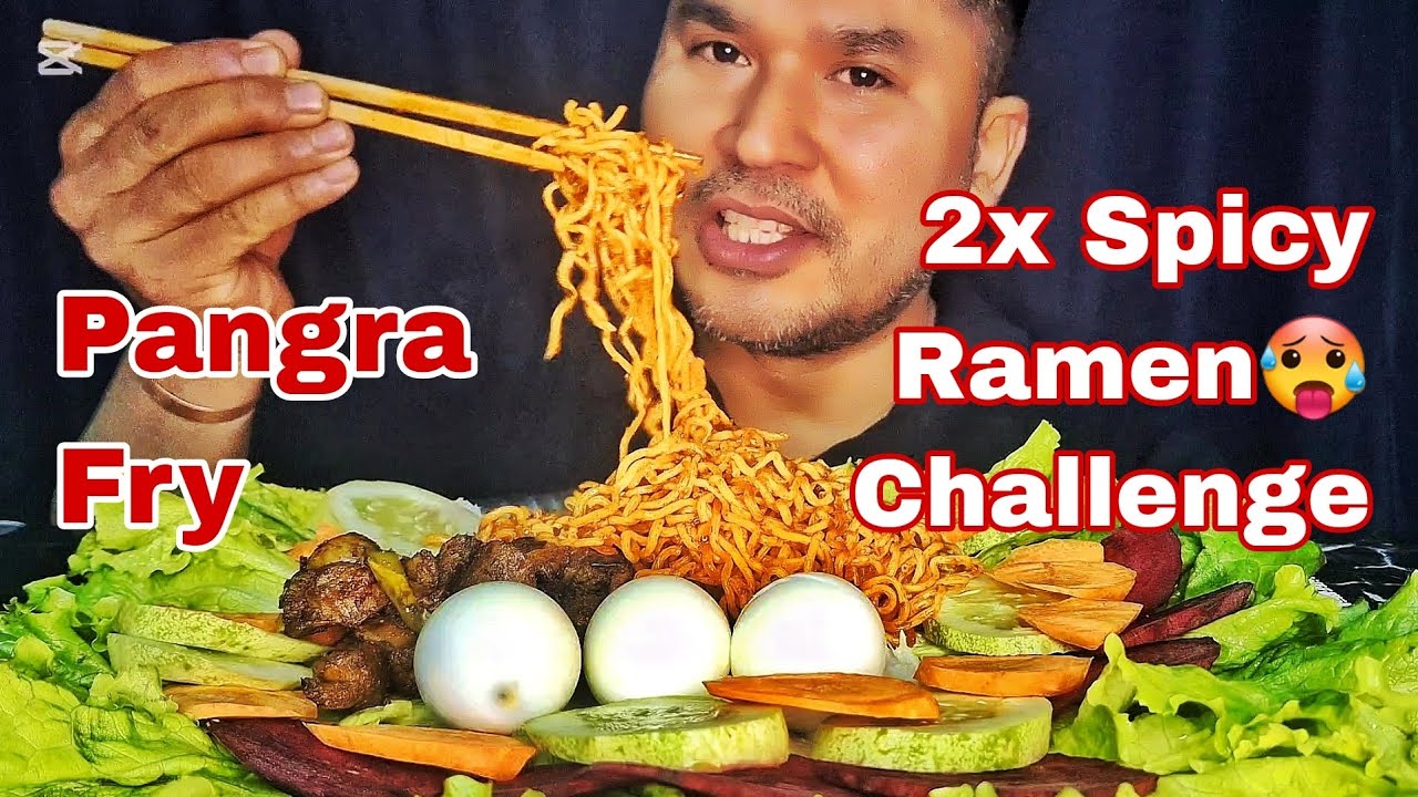 Pangra Fry 2X Spicy Noodle Challenge Mukbang 🥵 Foodieajaya Nepali ...