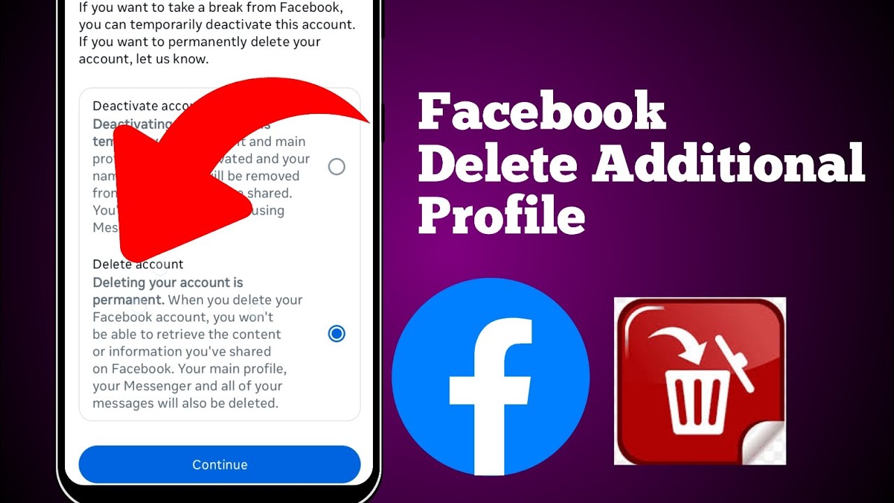 How to Delete an Additional Facebook Profile Facebook Create Another ...