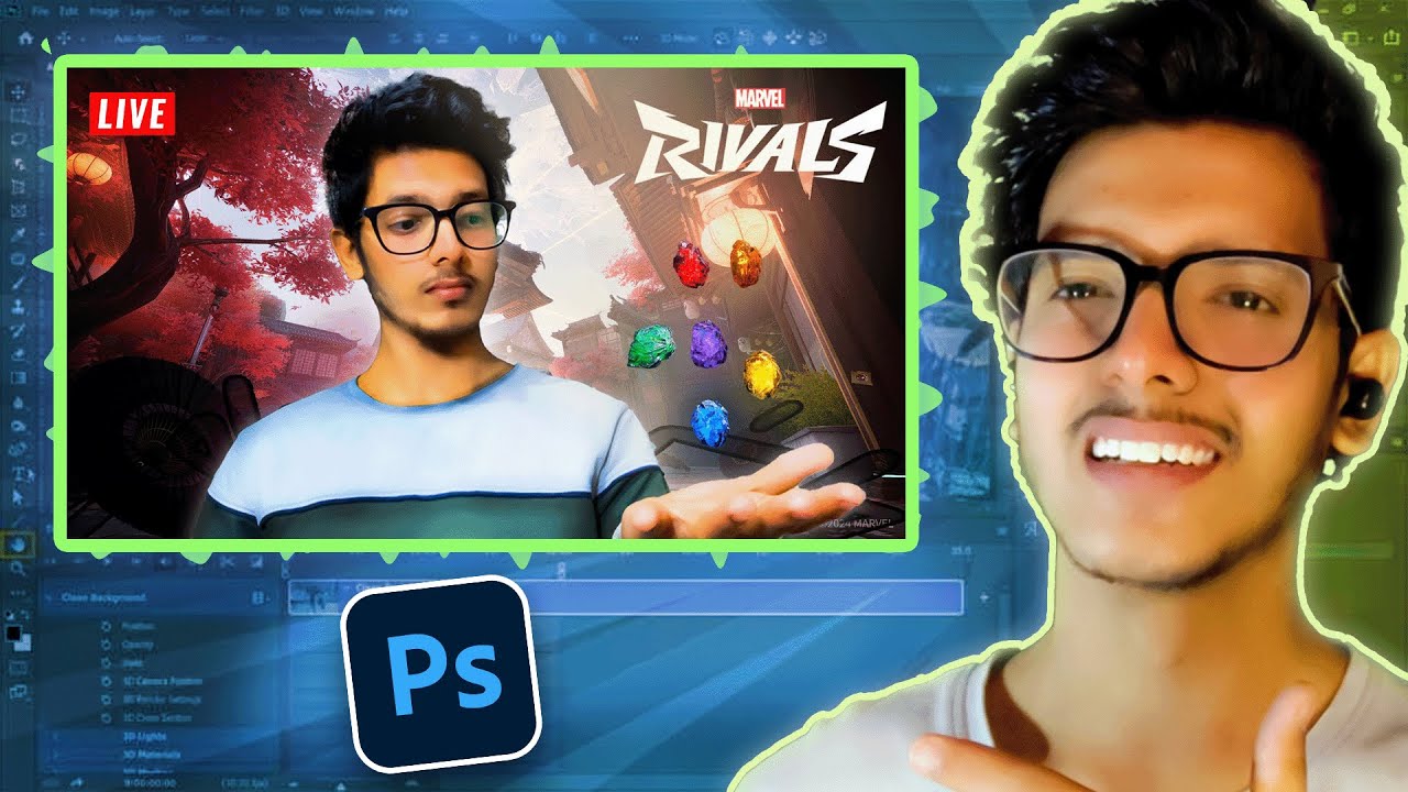How to blend and create a streaming thumbnail | photoshop tutorial ...