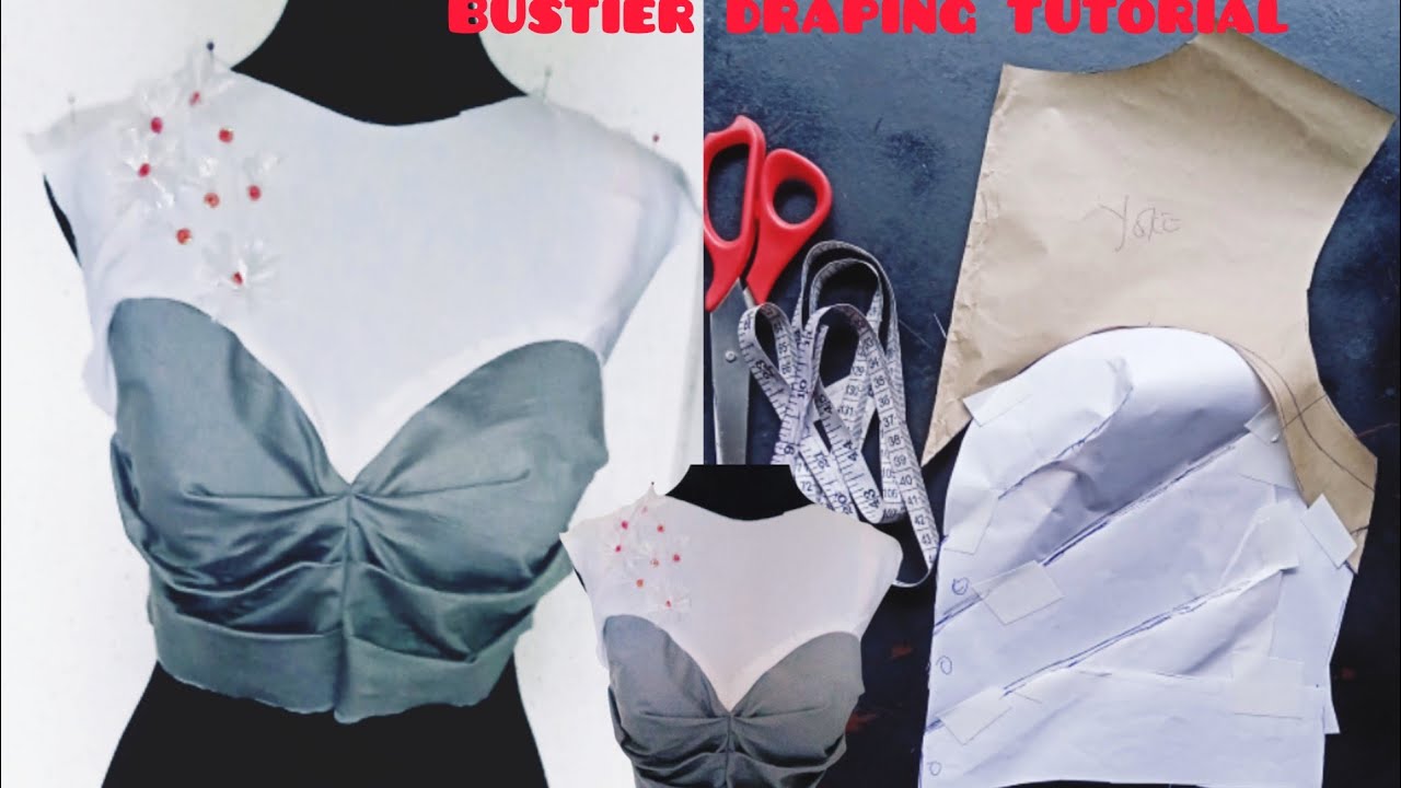how to draft, cut and sew a draped bustier with yoke#sewingtutorial # ...