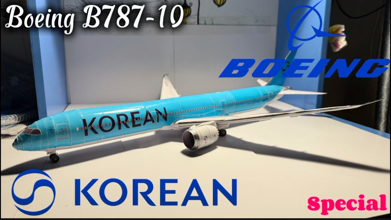 Boeing B787-10 Korean Air - Paper Model - YouTube