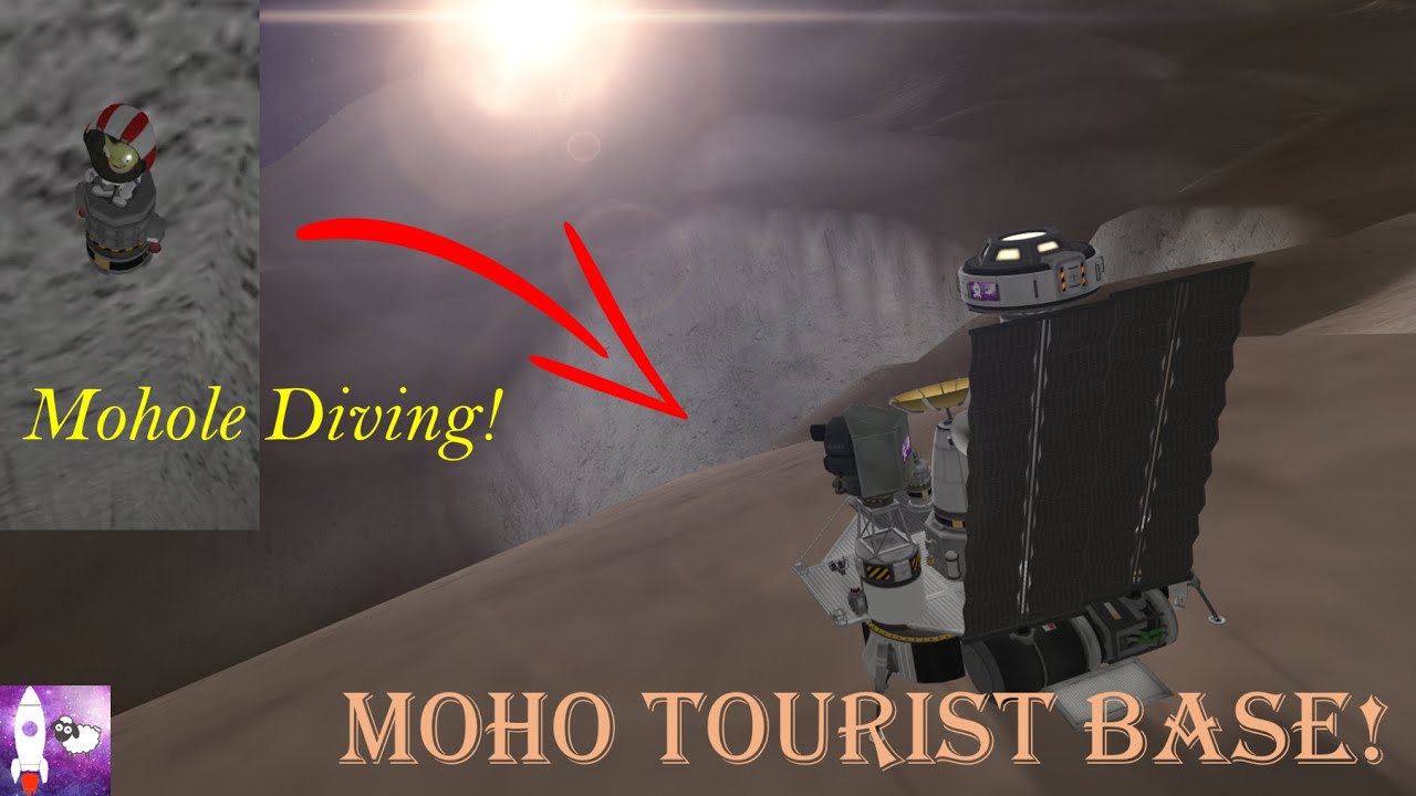 Skydiving at the Mohole! Polar surface base on Moho! [KSP] - YouTube