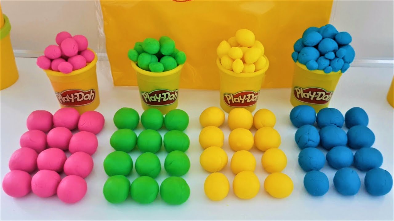 Learn Colors Play Doh Balls Animal Disney Princess Ice Cream Ducks ...