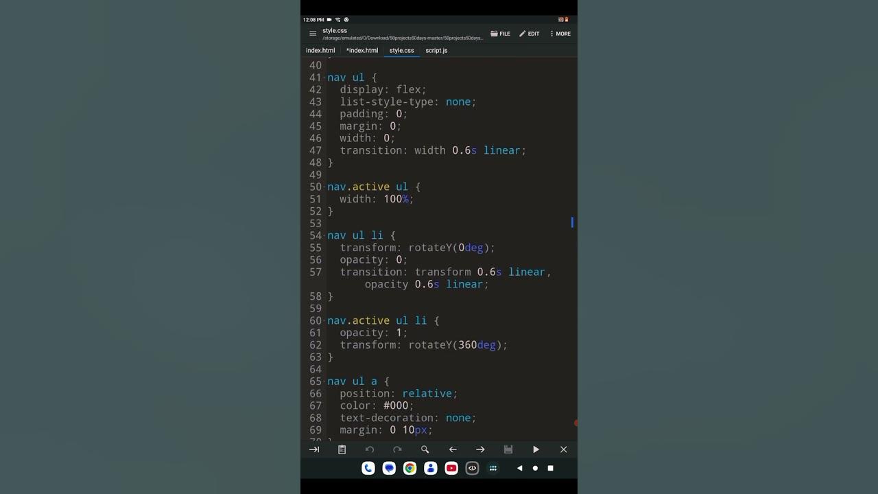 Navbar Animation Using Html Css And Js Webcode Webdevelopment