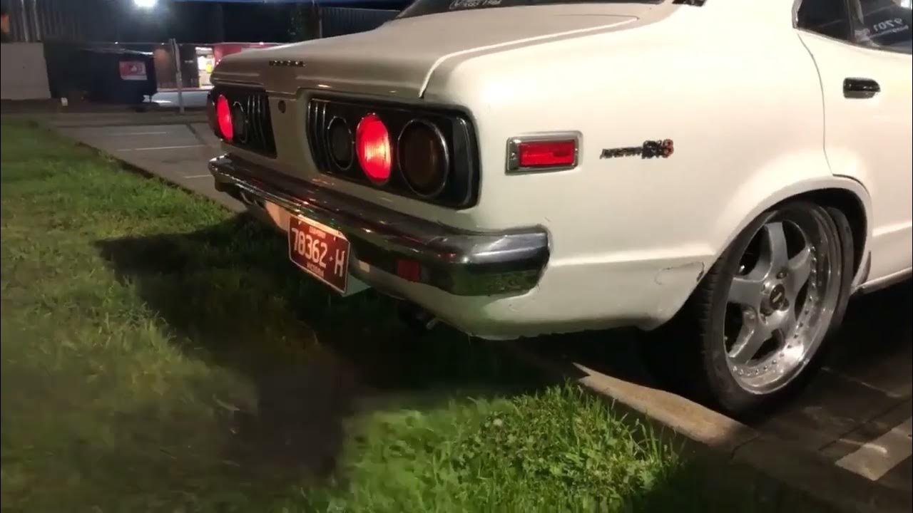 1973 Mazda Rx3 savannah 12A turbo Bridge Port Semi-pp Adaptronic 2step shots fired - YouTube