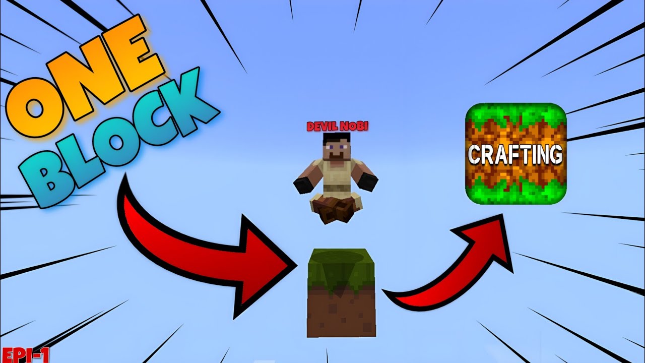FIRST TIME PLAYING - ONE BLOCK IN CRAFTING AND BUILDING || EPISODE 1 ...